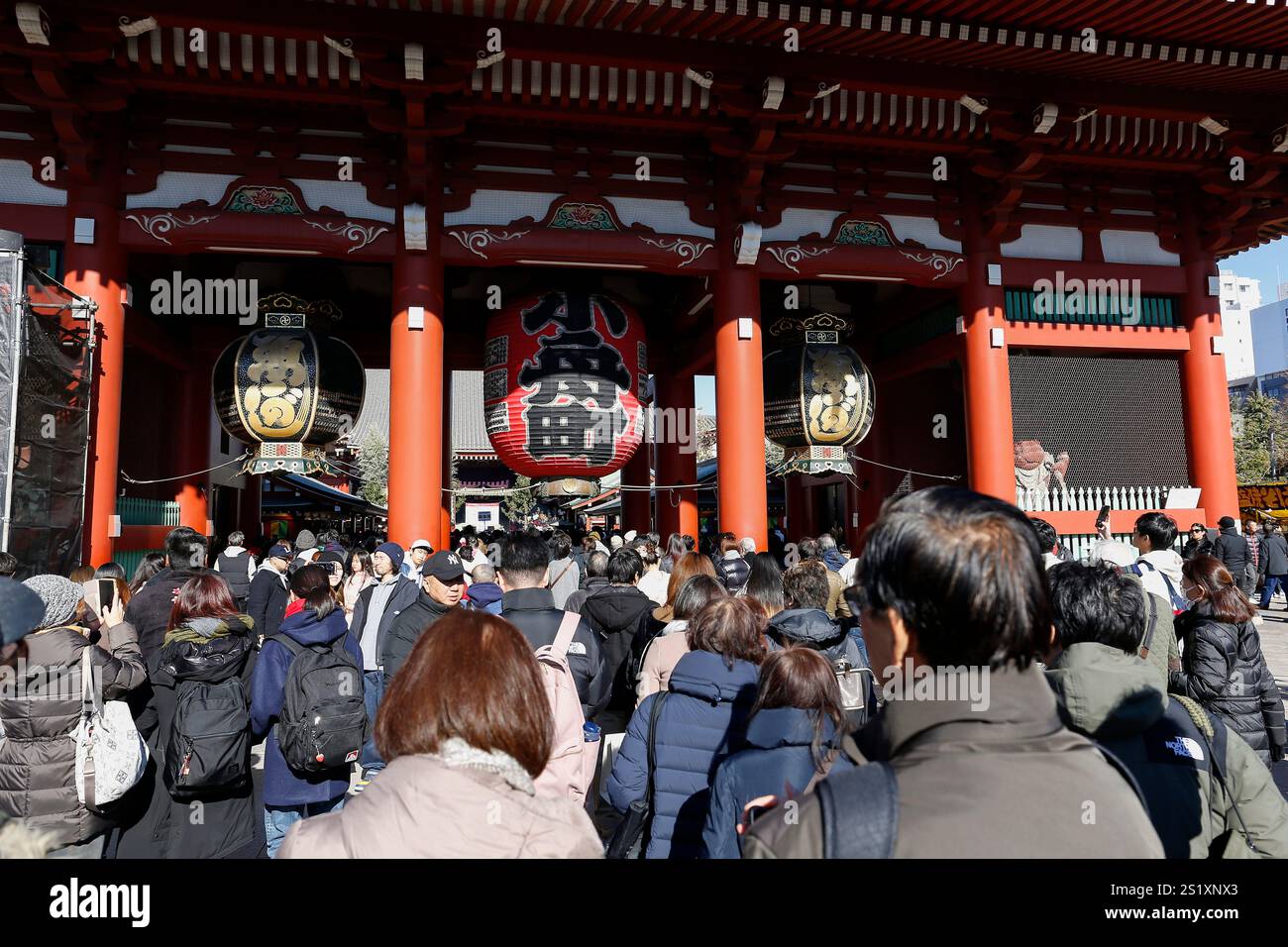 People visit the Sensoji Temple in Asakusa to pray for good luck on ...