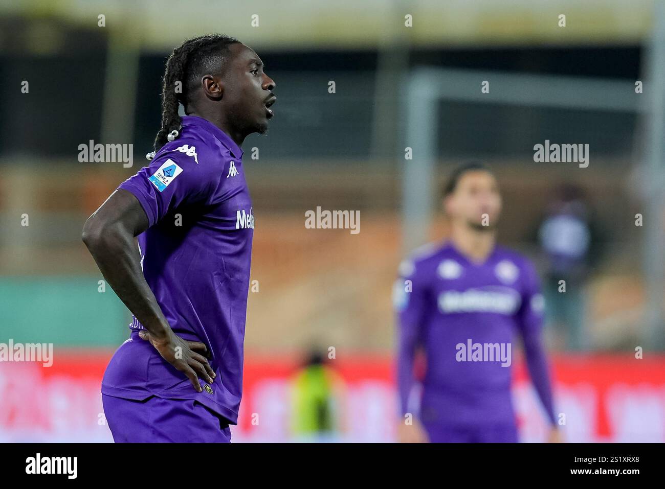 Florence, Italy. 04th Jan, 2025. Moise Kean of ACF Fiorentina reacts ...