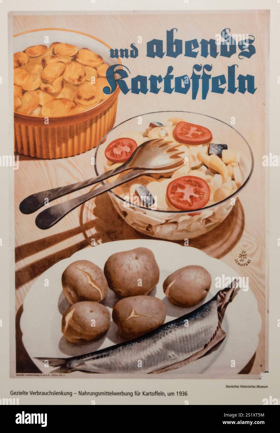 Ein Werbeplakat für Kartoffeln aus dem Jahr 1936 im KdF ...