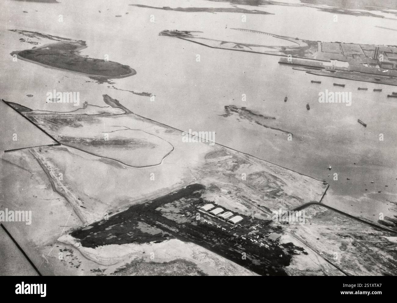 Aerial view of Boston Airport, East Boston, Logan Airport, May 1928 ...