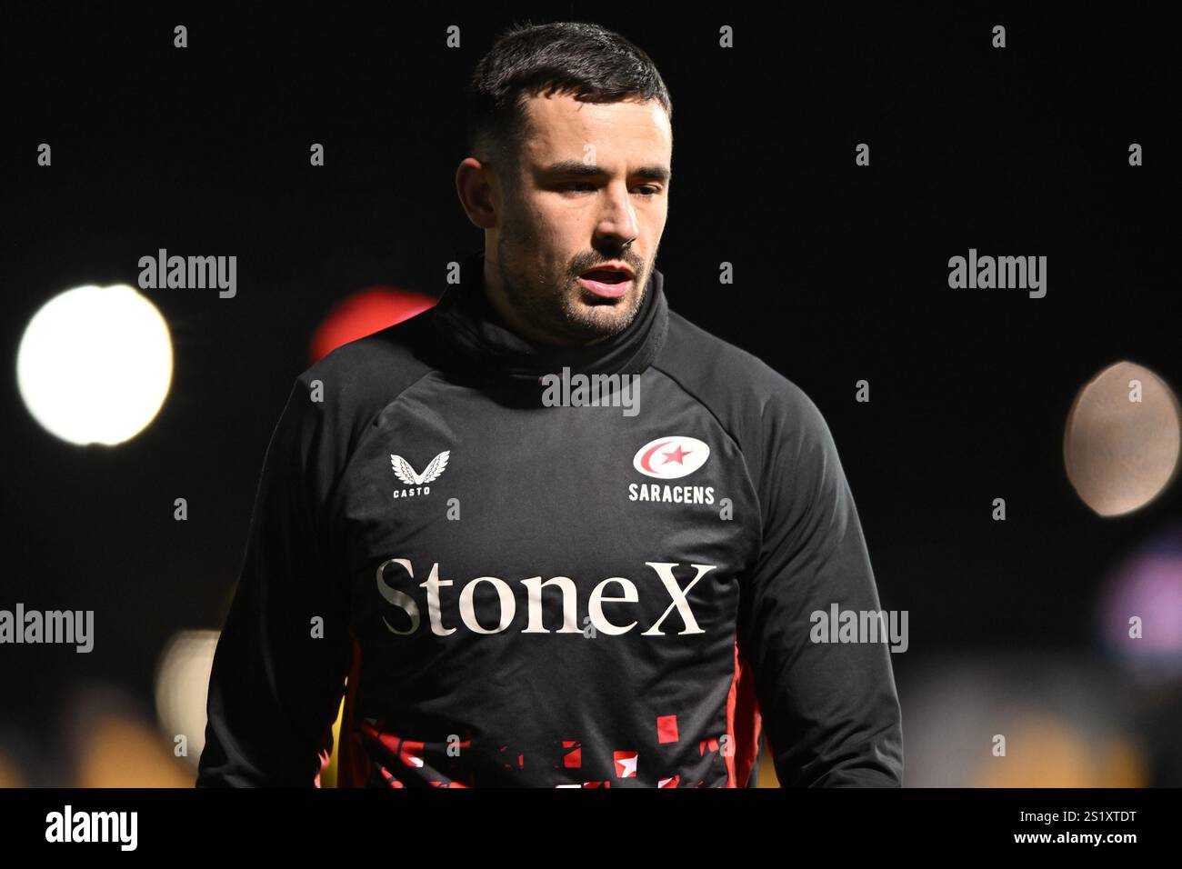 Alex Lozowski Saracens during the warm up before the Gallagher ...