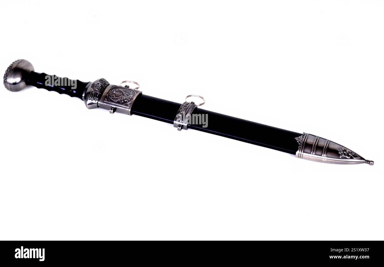 Edged weapon dagger and scabbard isolated over a white background Stock ...