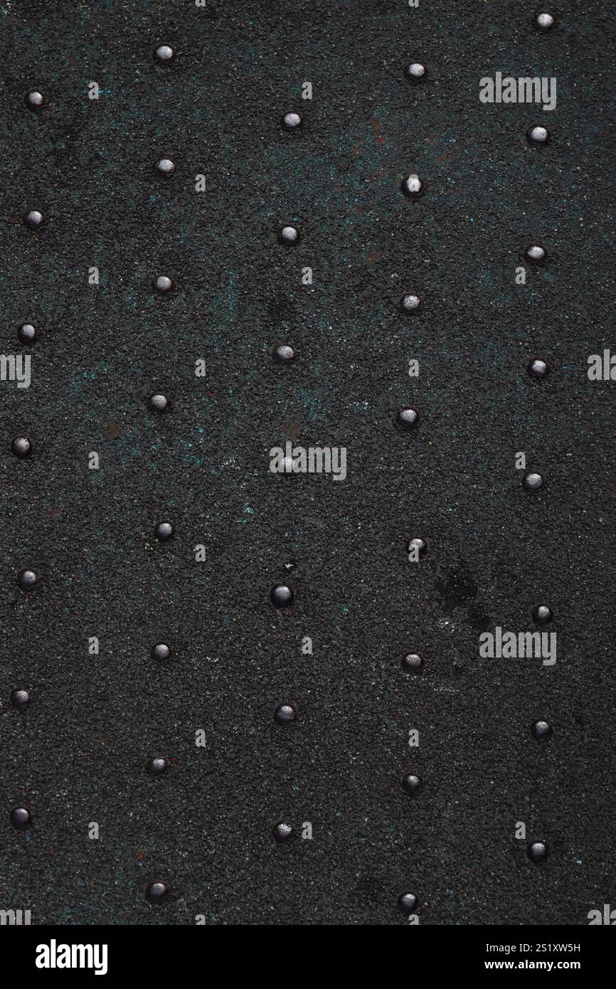 Grunge steel industrial boat floor plate painted dark gray black anti ...