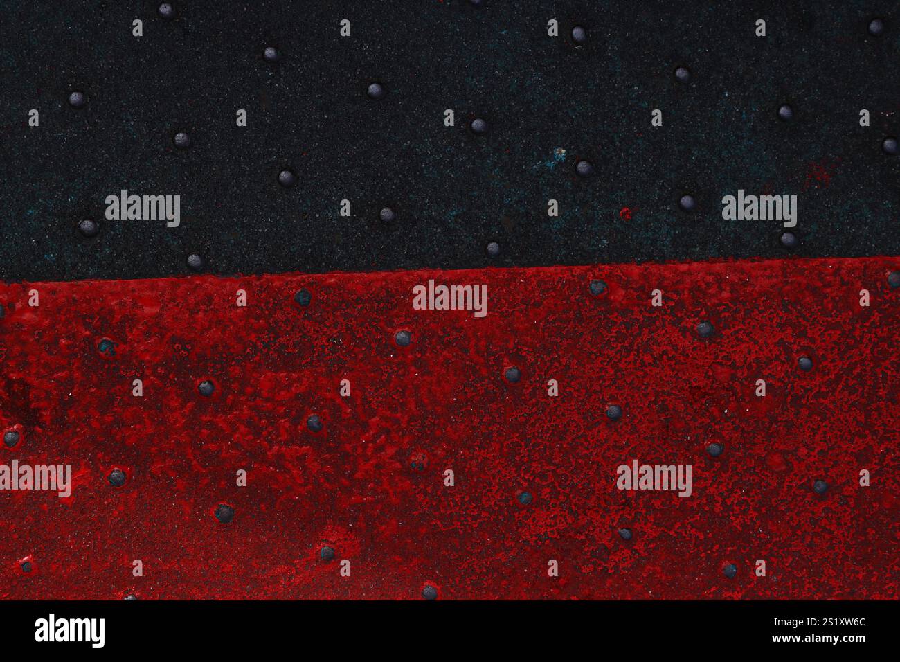 Grunge steel industrial boat floor plate painted red black anti-rust ...