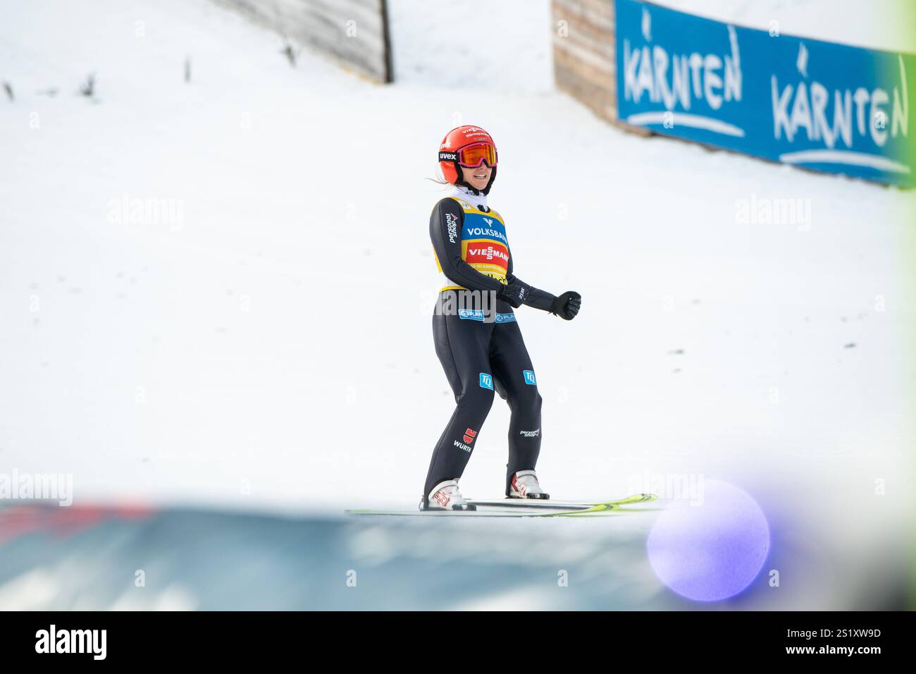 Katharina Schmid (Deutschland) zufrieden im Ziel, AUT, FIS Viessmann ...