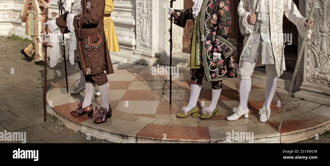 Venice carnival costume. Carnival in Venice,Italy. Group of men dressed ...