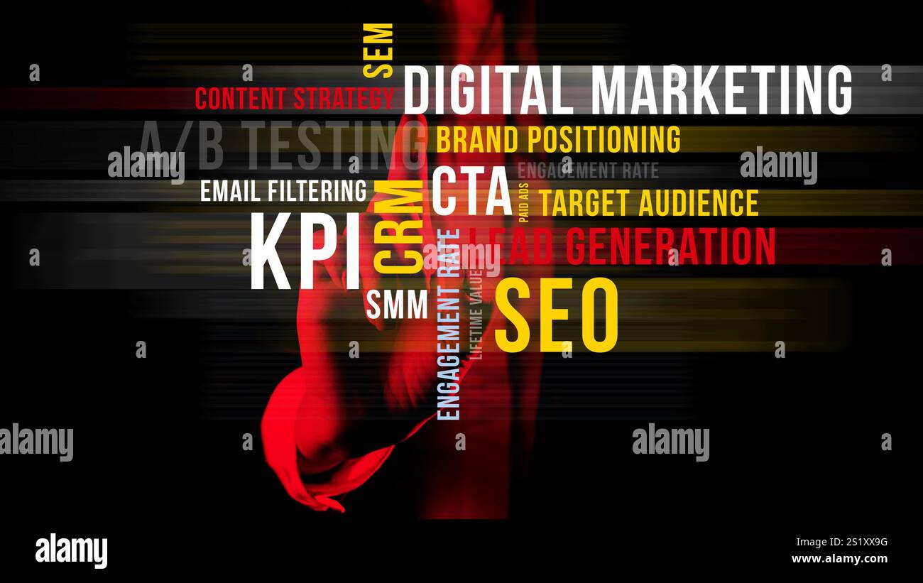 Digital Marketing Concept. Image Render. Background Illustration Stock ...