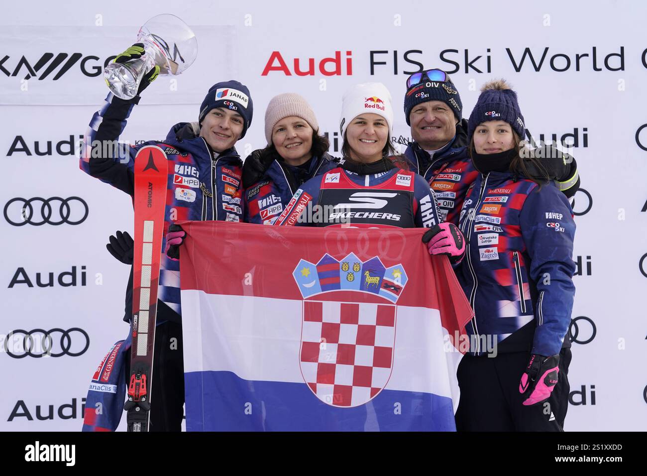 The winner Croatia's Zrinka Ljutic celebrates with her team after an ...