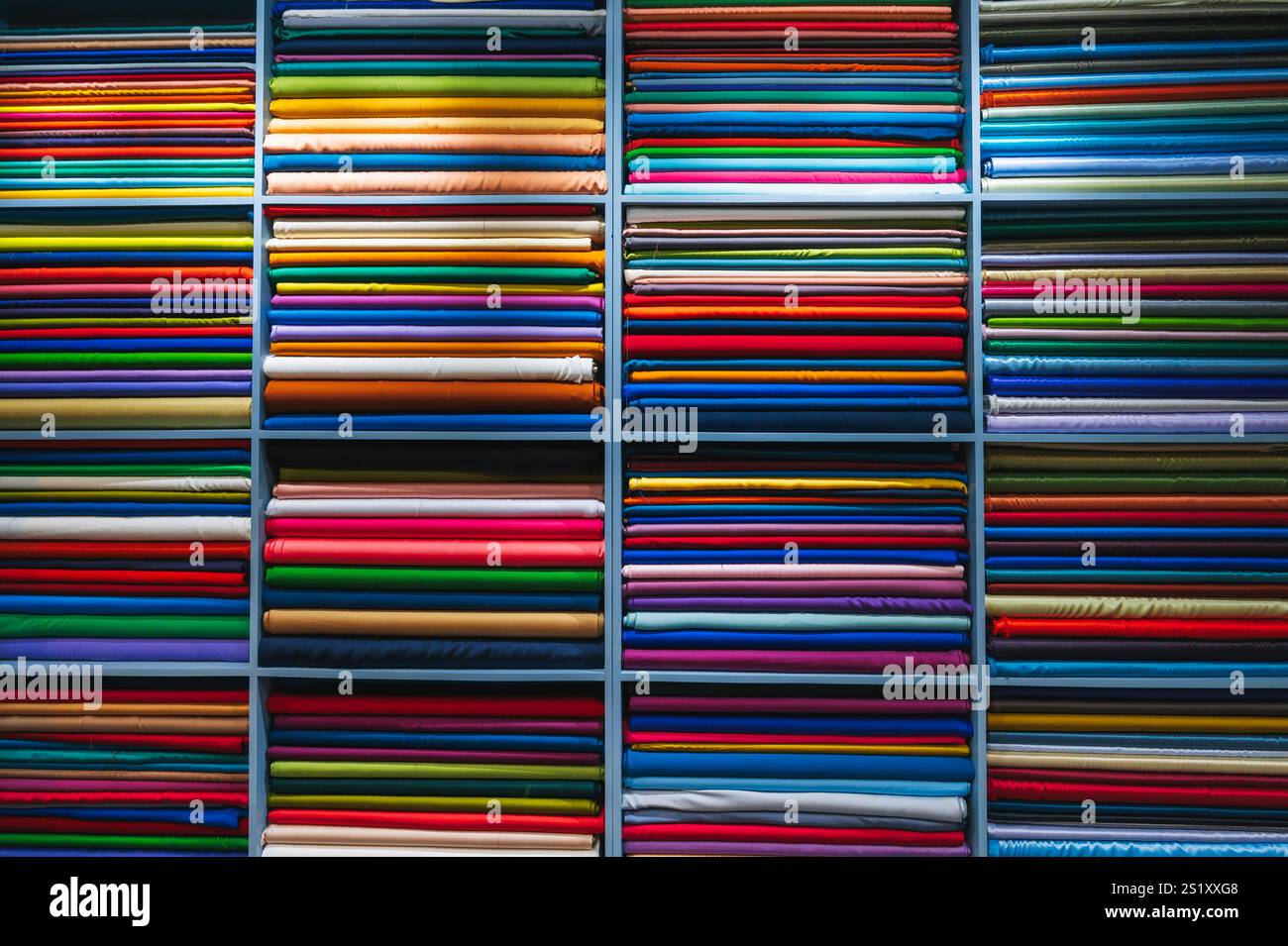 Fabric and textiles samples in a factory shop or store Stock Photo - Alamy