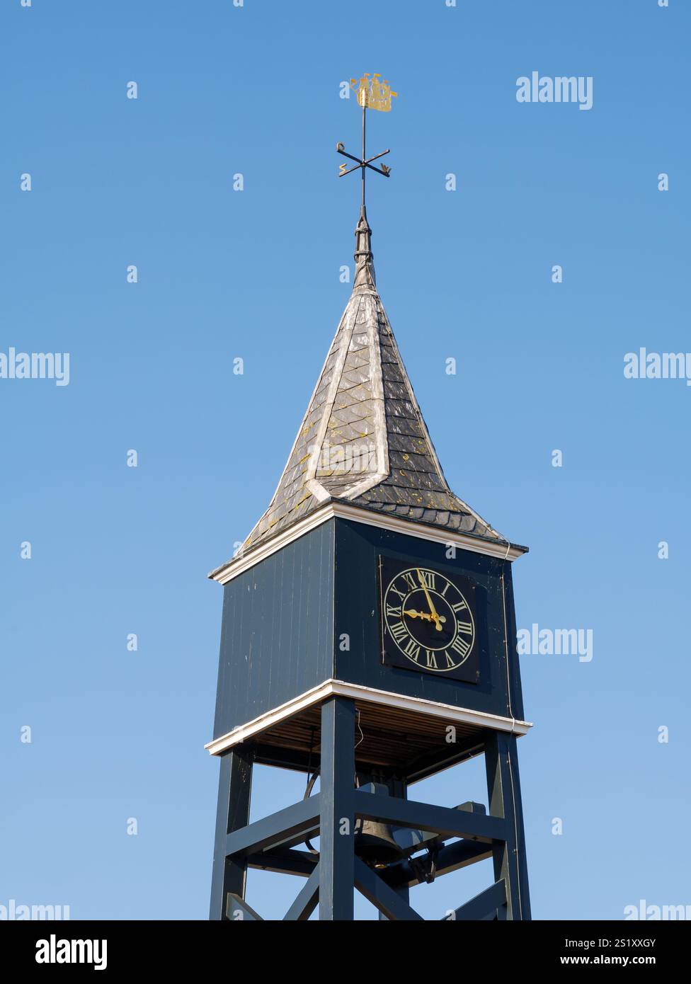 Wooden bell tower of lock keeper's house, Sylhus, in old town of ...
