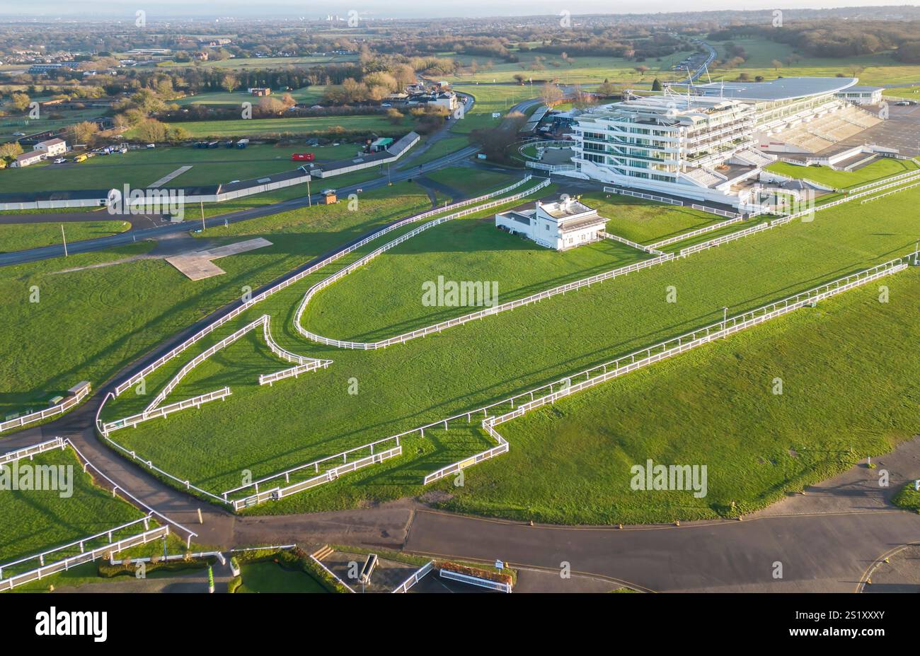aerial view of epsom downs racecourse and grandstand in surrey Stock ...
