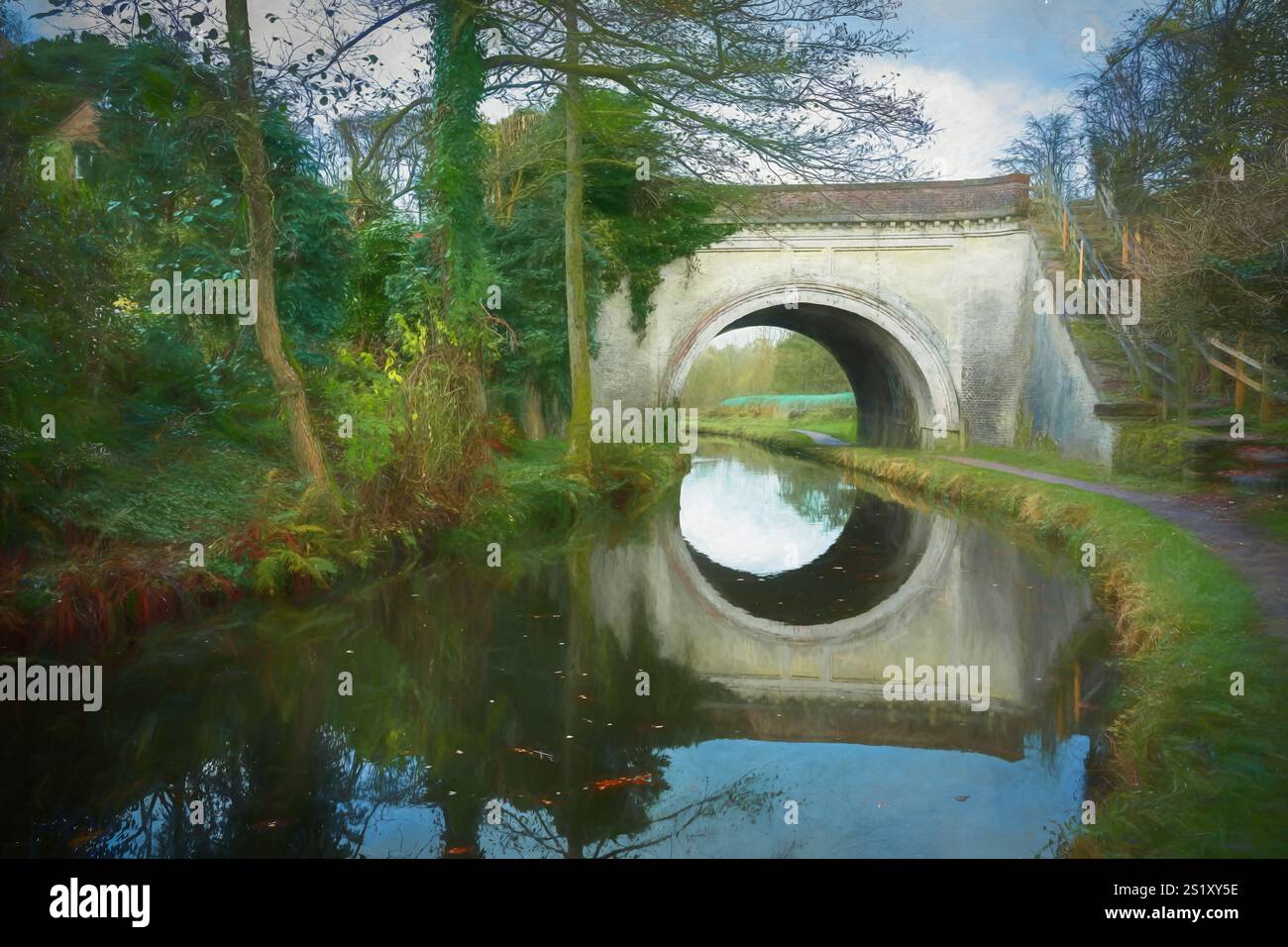 Digital illustration of the Hazlehurst aqueduct carrying the Leek ...