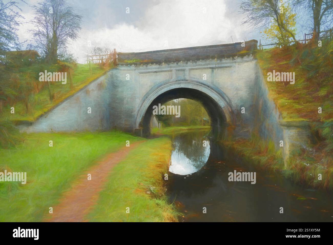 Digital illustration of the Hazlehurst aqueduct carrying the Leek ...