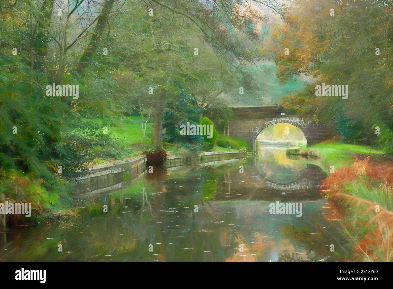 Digital illustration of bridge 5 of the Leek branch of the Caldon canal ...