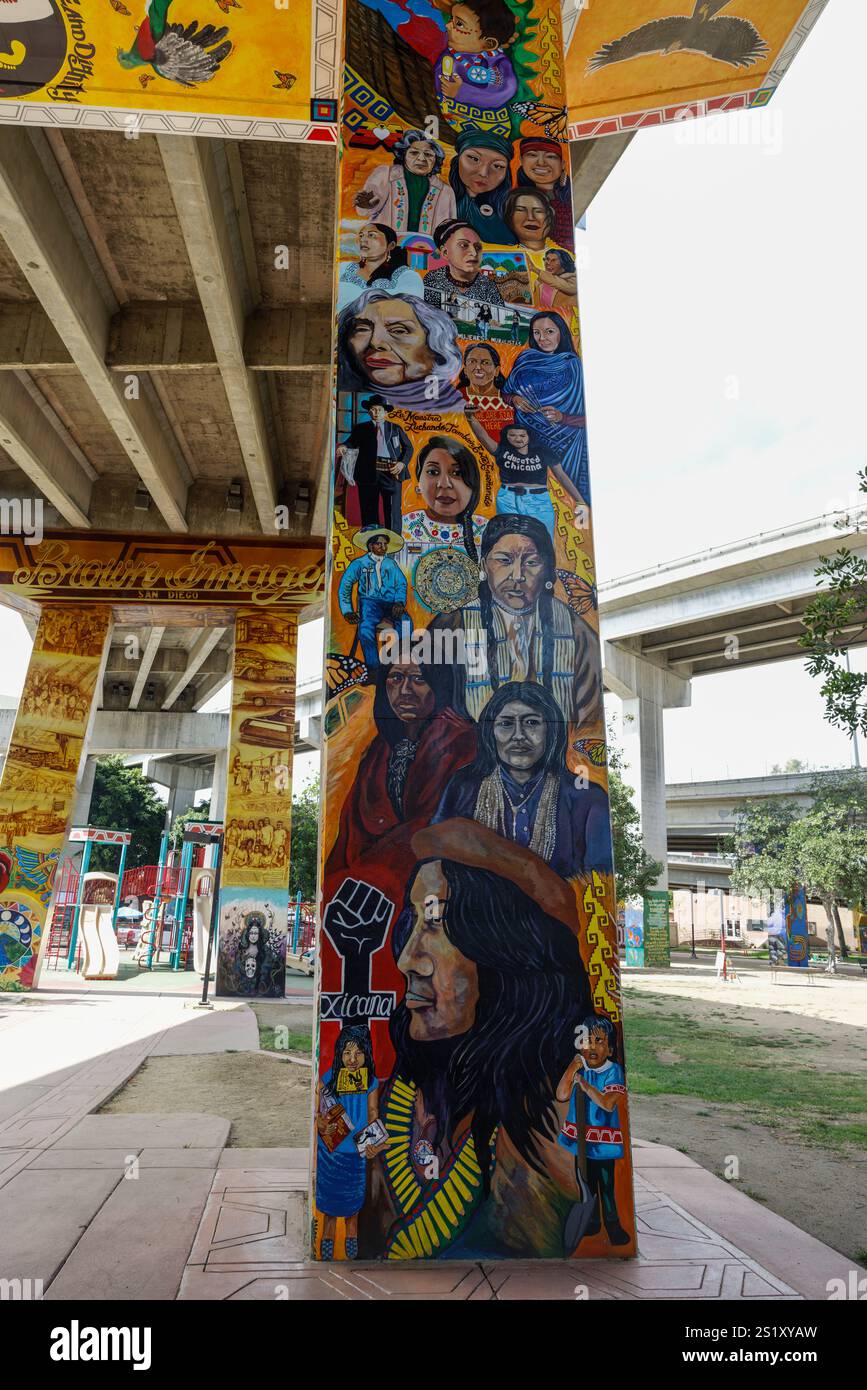 Murals or street art in Chicano Park, Barrio Logan, San Diego ...