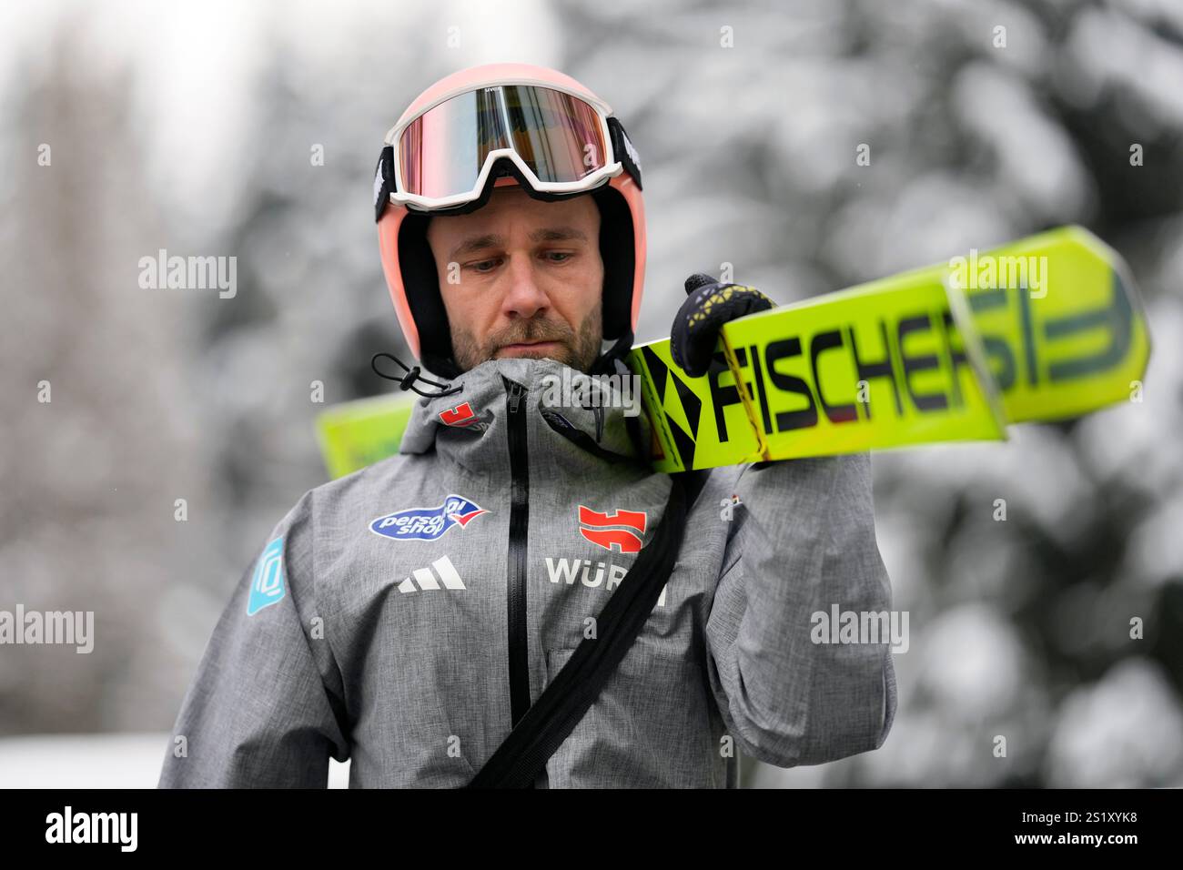 Pius Paschke, of Germany, arrives for his training jump at the fourth ...