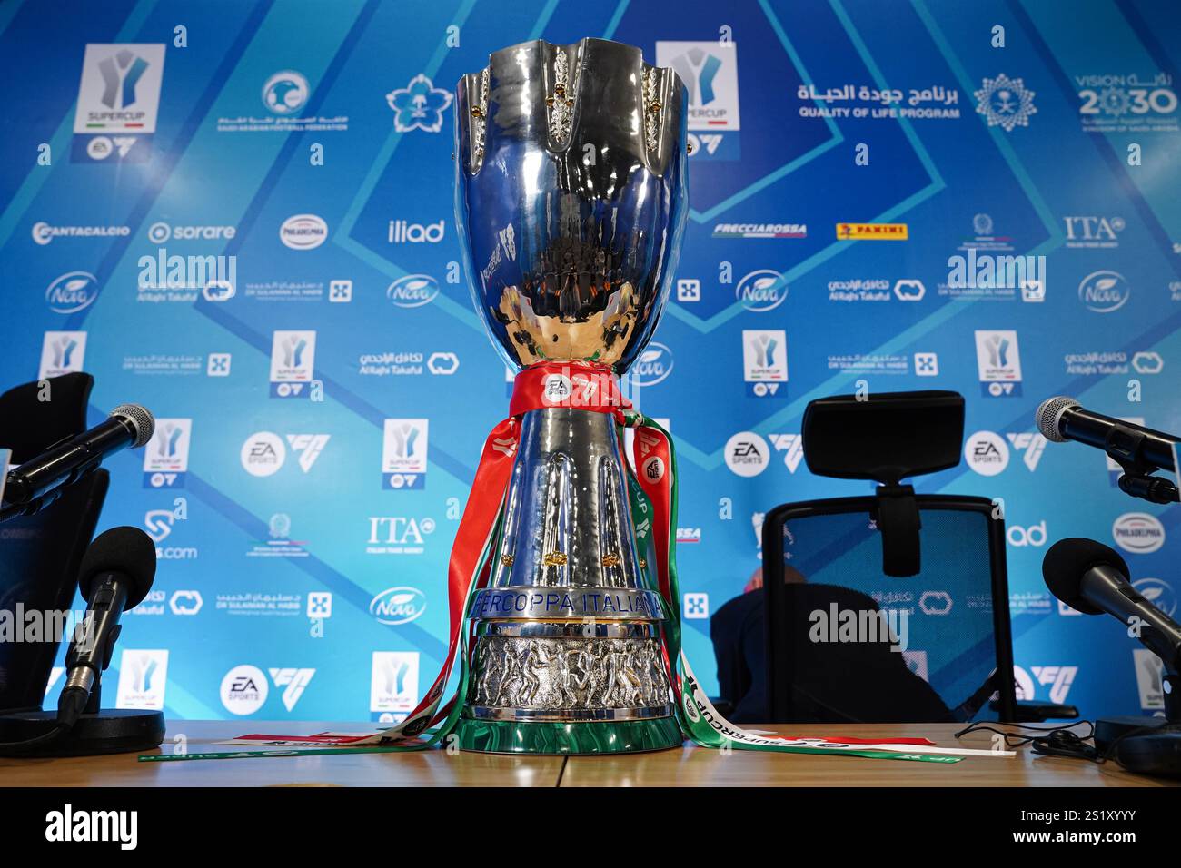 Riyadh, Saudi Arabia. 05th Jan, 2025. The Super coppa Italiana trophy ...