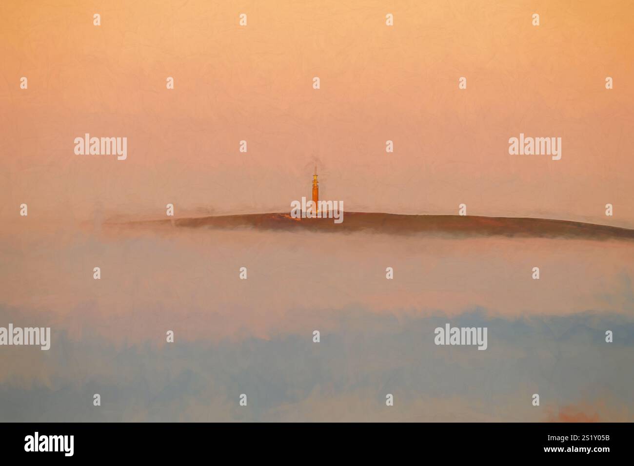 Digital oil painting of Sutton Common BT Tower on Croker Hill ...