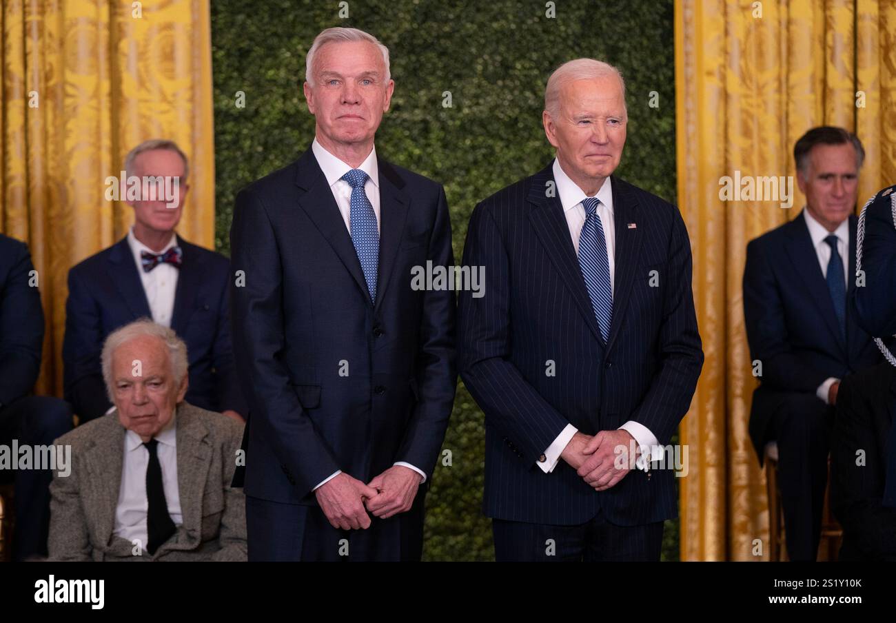 United States President Joe Biden presents entrepreneur and activist ...