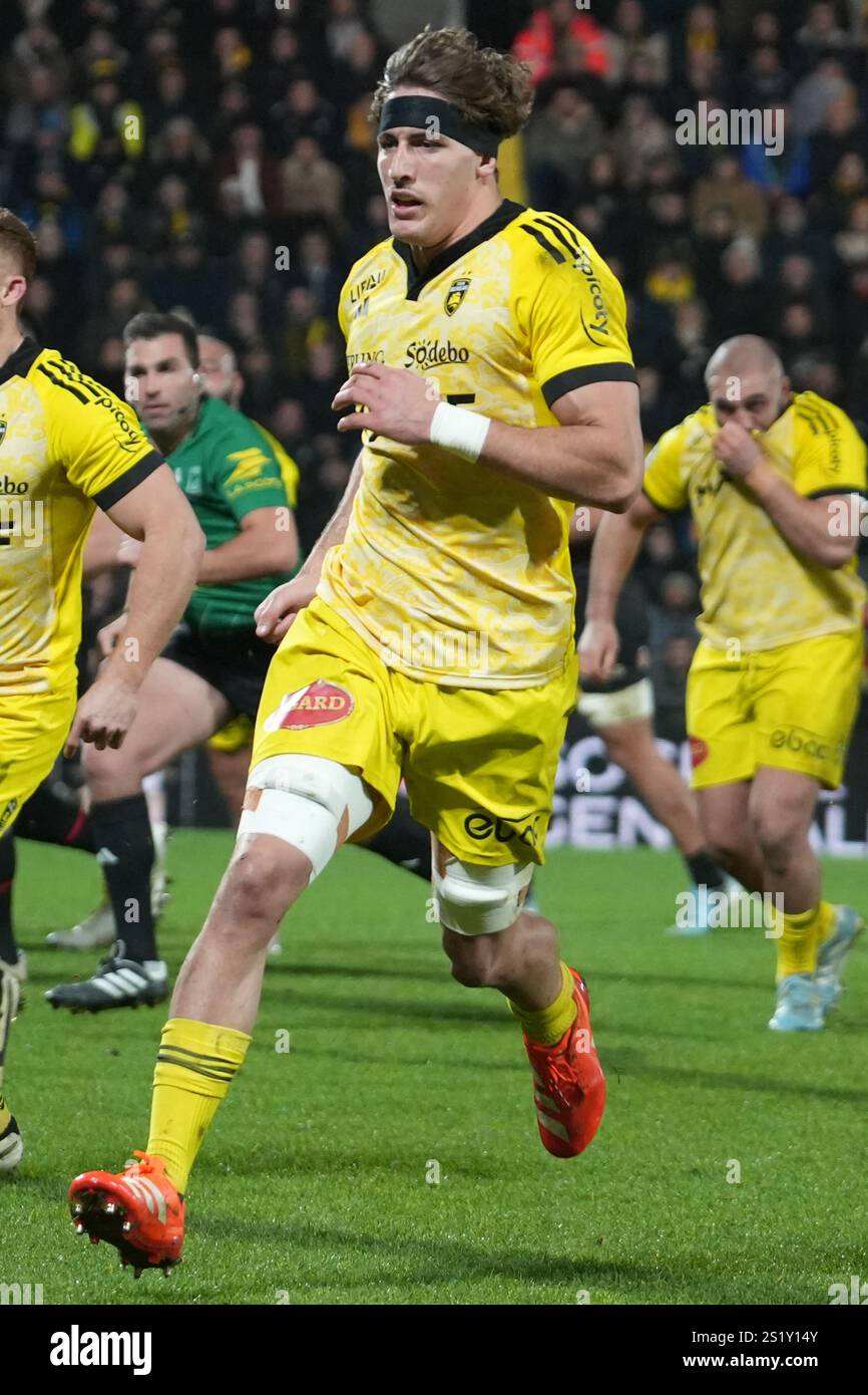La Rochelle, France. 04th Jan, 2025. 7 Oscar Jégou of Stade Rochelais ...