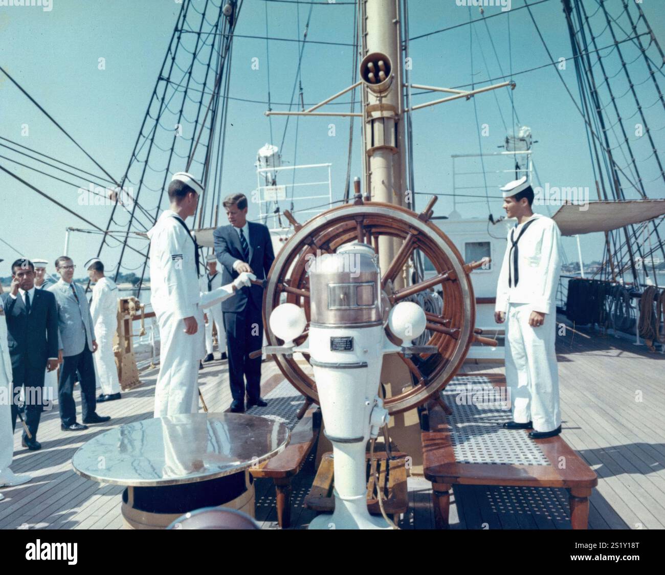 John F. Kennedy inspecting The Eagle Stock Photo - Alamy