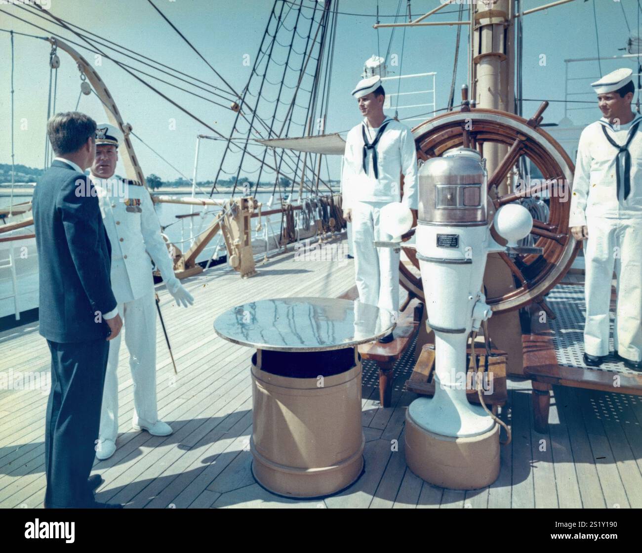 John F. Kennedy inspecting The Eagle Stock Photo - Alamy