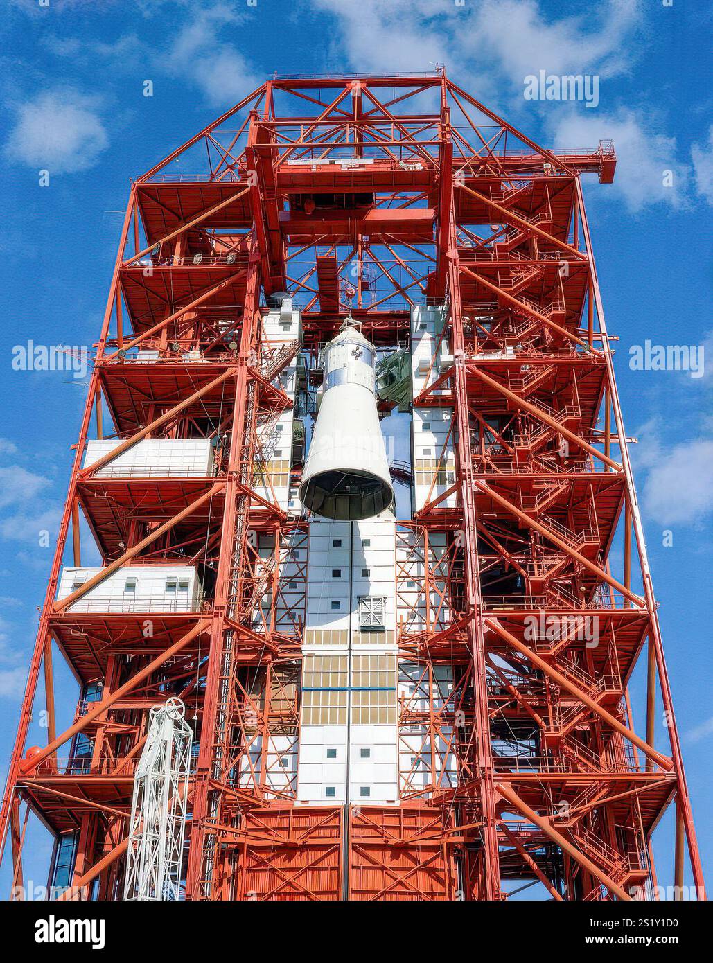 (January 6, 1967) Apollo Spacecraft 012 is hoisted to the top of the ...