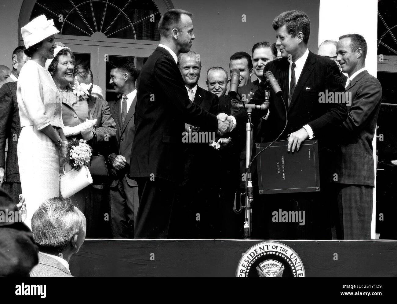 (May 8, 1961) President John F. Kennedy congratulates astronaut Alan B ...