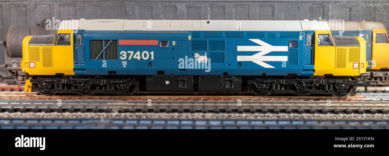 Class 37 diesel locomotive 37401 Mary Queen of Scots, 00 gauge scale ...