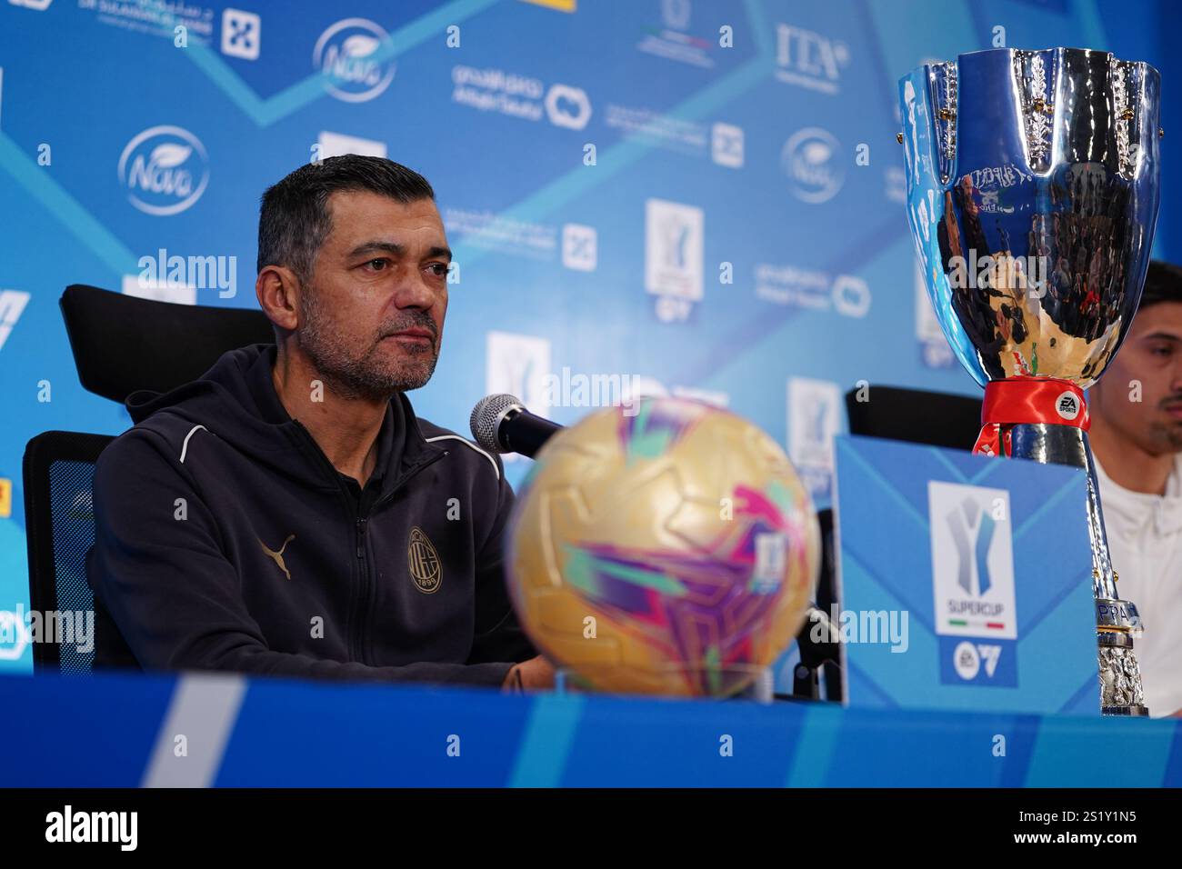 AC Milan's Portuguese head coach Sergio Conceicao speaks during a press ...