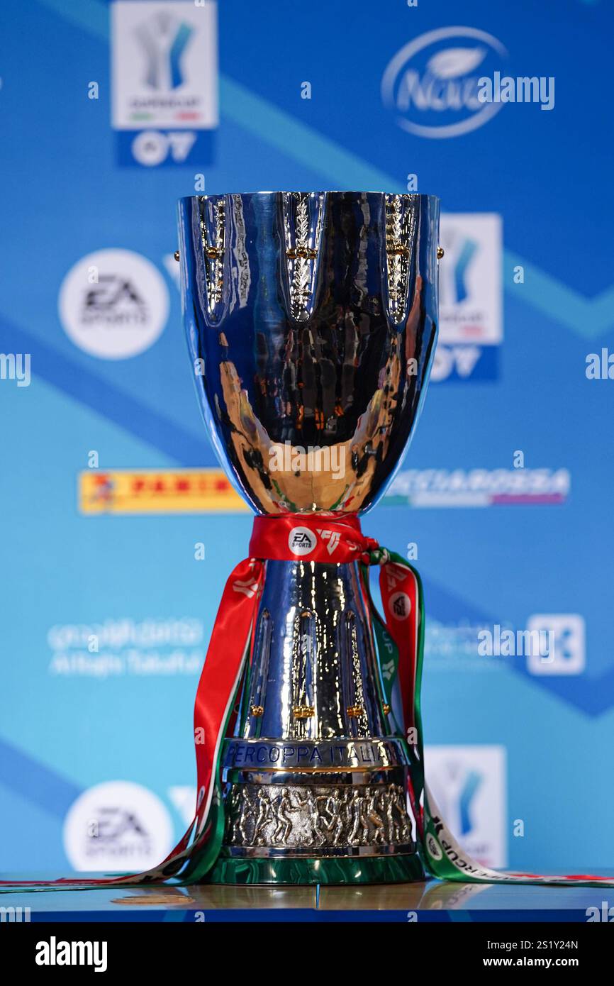 Riyadh, Saudi Arabia. 05th Jan, 2025. The Super coppa Italiana trophy ...