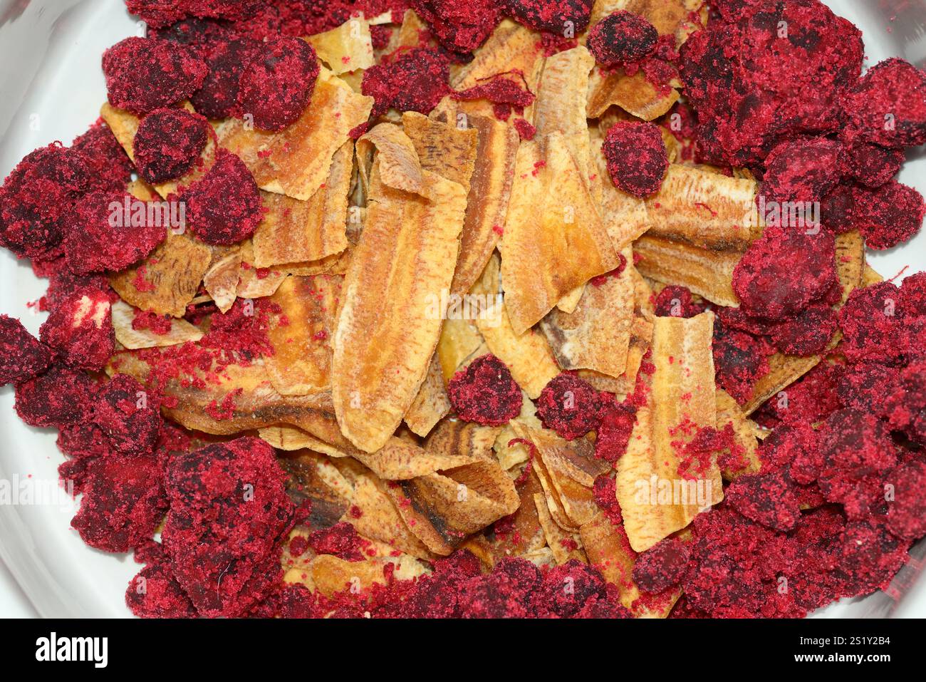 Tanzania food snack fried bananas and red baobab fruit candies Stock ...