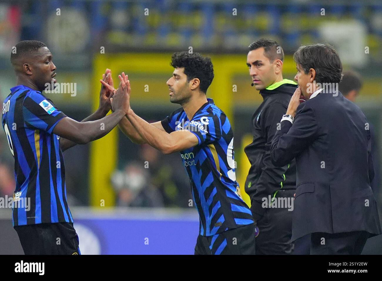Inter Milan's Marcus Thuram , Inter Milan's Mehdi Taremi during the ...