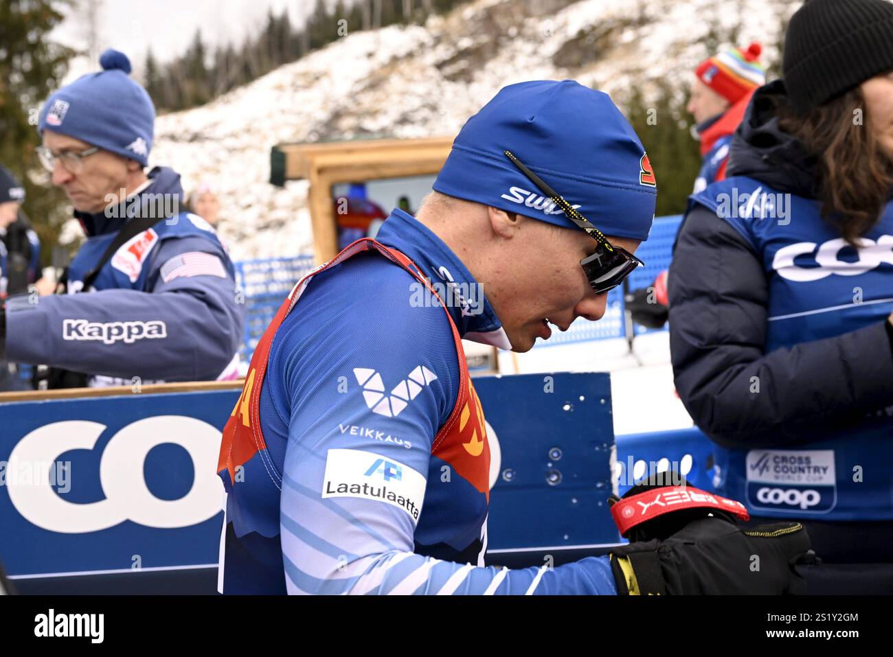 Lauri Vuorinen of Finland after men's 10km mass start Alpe Cermis final ...