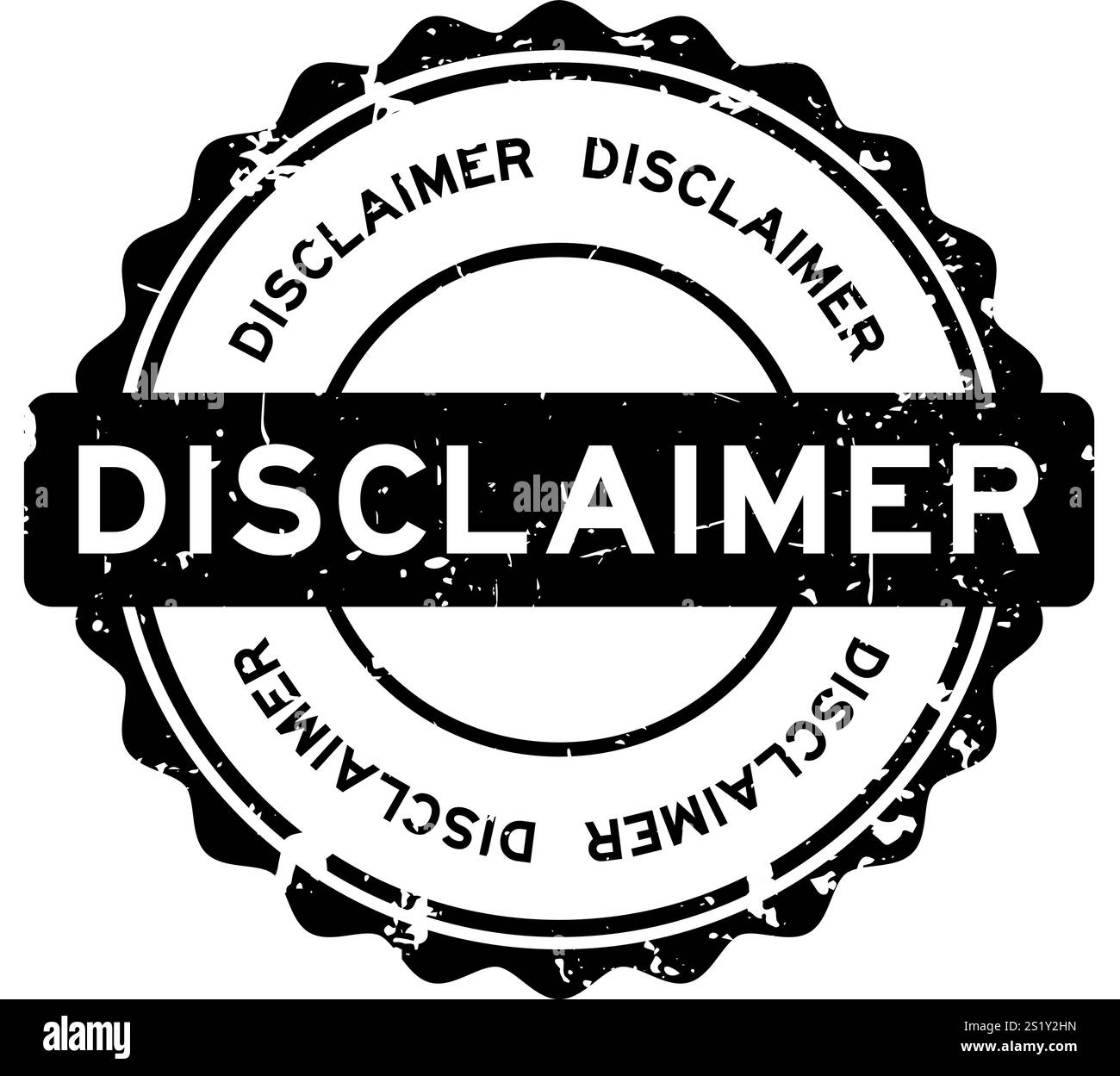 Grunge black disclaimer word round seal stamp on white background Stock ...