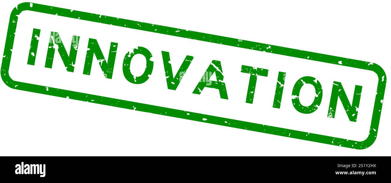 Grunge green innovation word square rubber seal stamp on white background Stock Vector Image ...