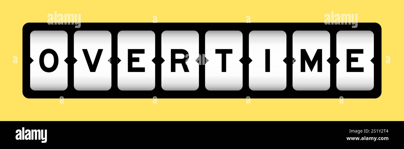 Black color in word overtime on slot banner with yellow color ...