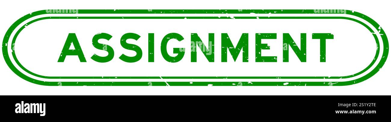 Grunge green assignment word rubber seal stamp on white background ...