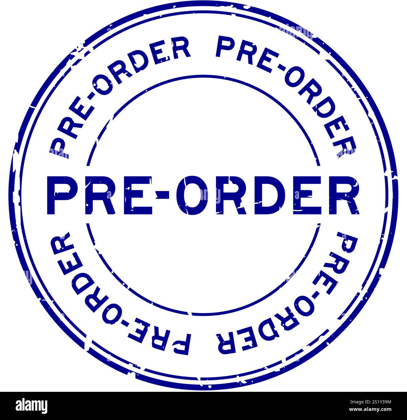 Grunge blue pre order word round rubber seal stamp on white background Stock Vector Image & Art ...