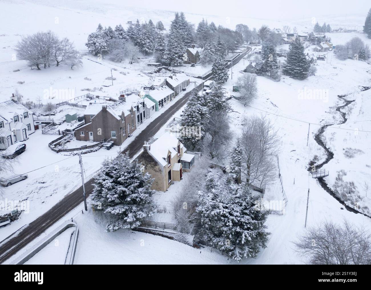 Wanlockhead, Scotland, UK. 5th January, 2025. Snow falls over much of ...