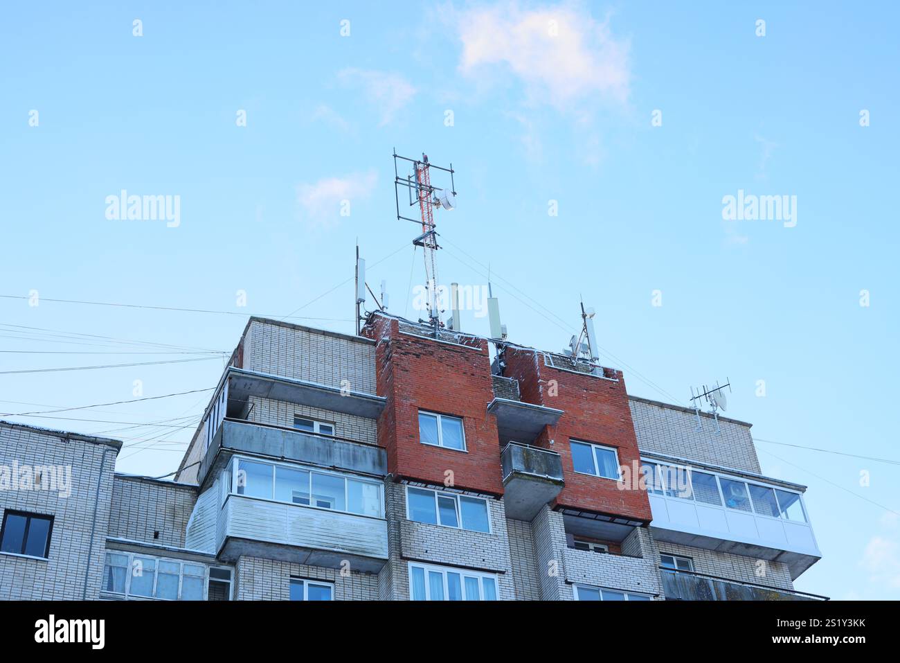 Telecommunication Equipment Installed on the Rooftop of an Apartment ...