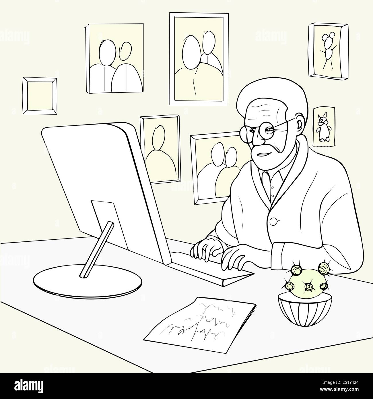 Pensioner computer Stock Vector Images - Alamy