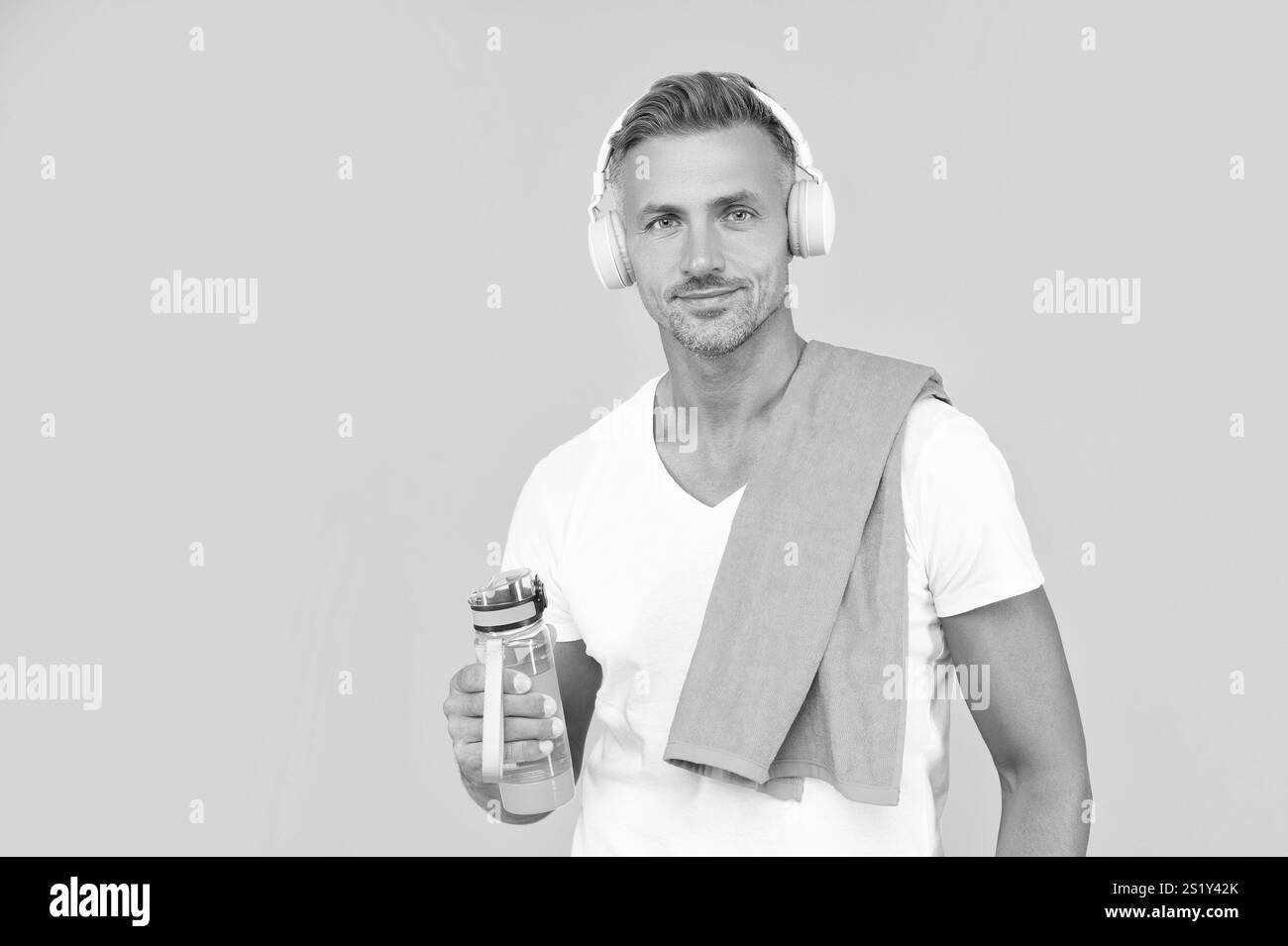 Sport thirsty man Black and White Stock Photos & Images - Alamy