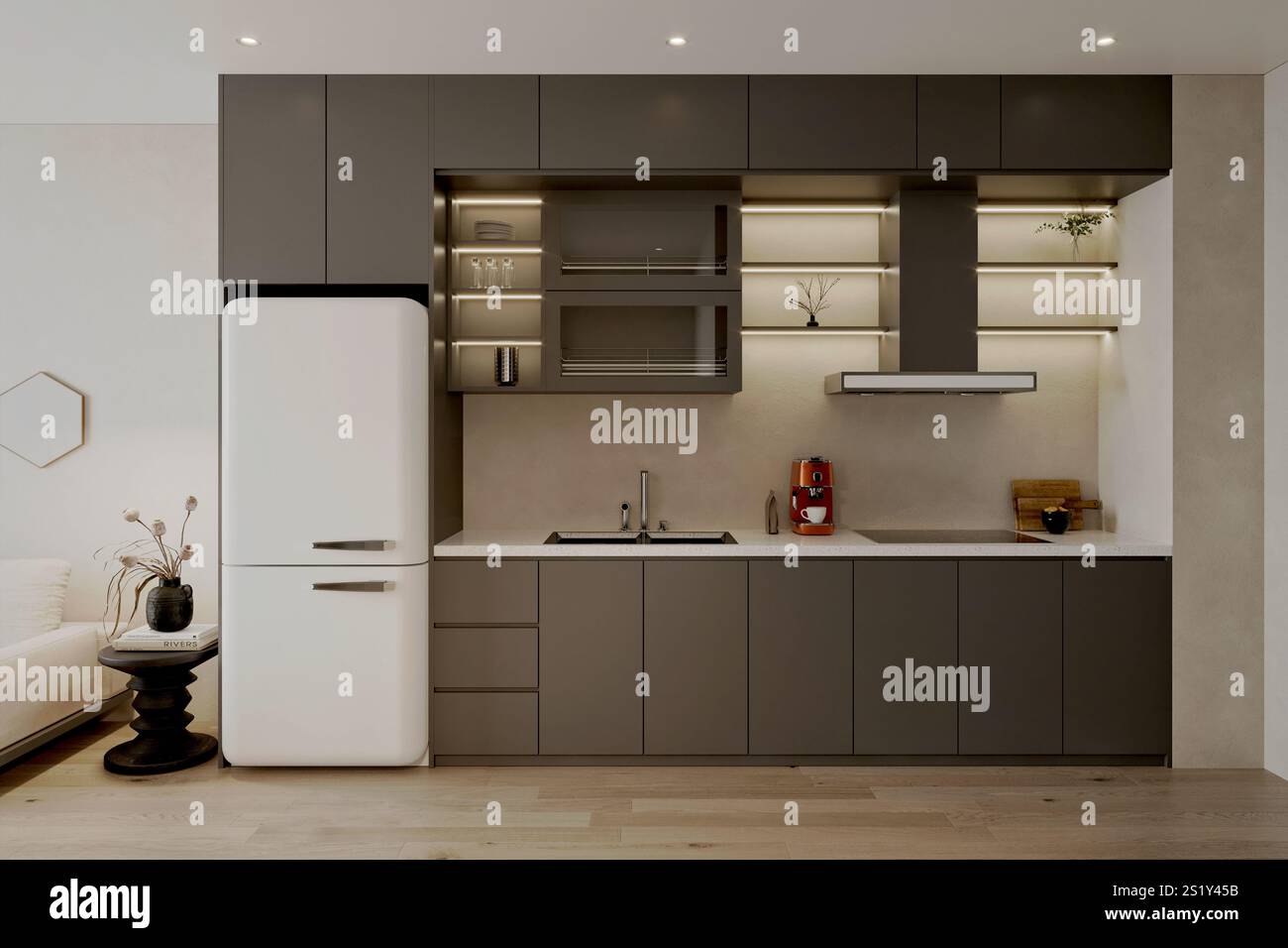 3d render modern kitchen Stock Photo - Alamy