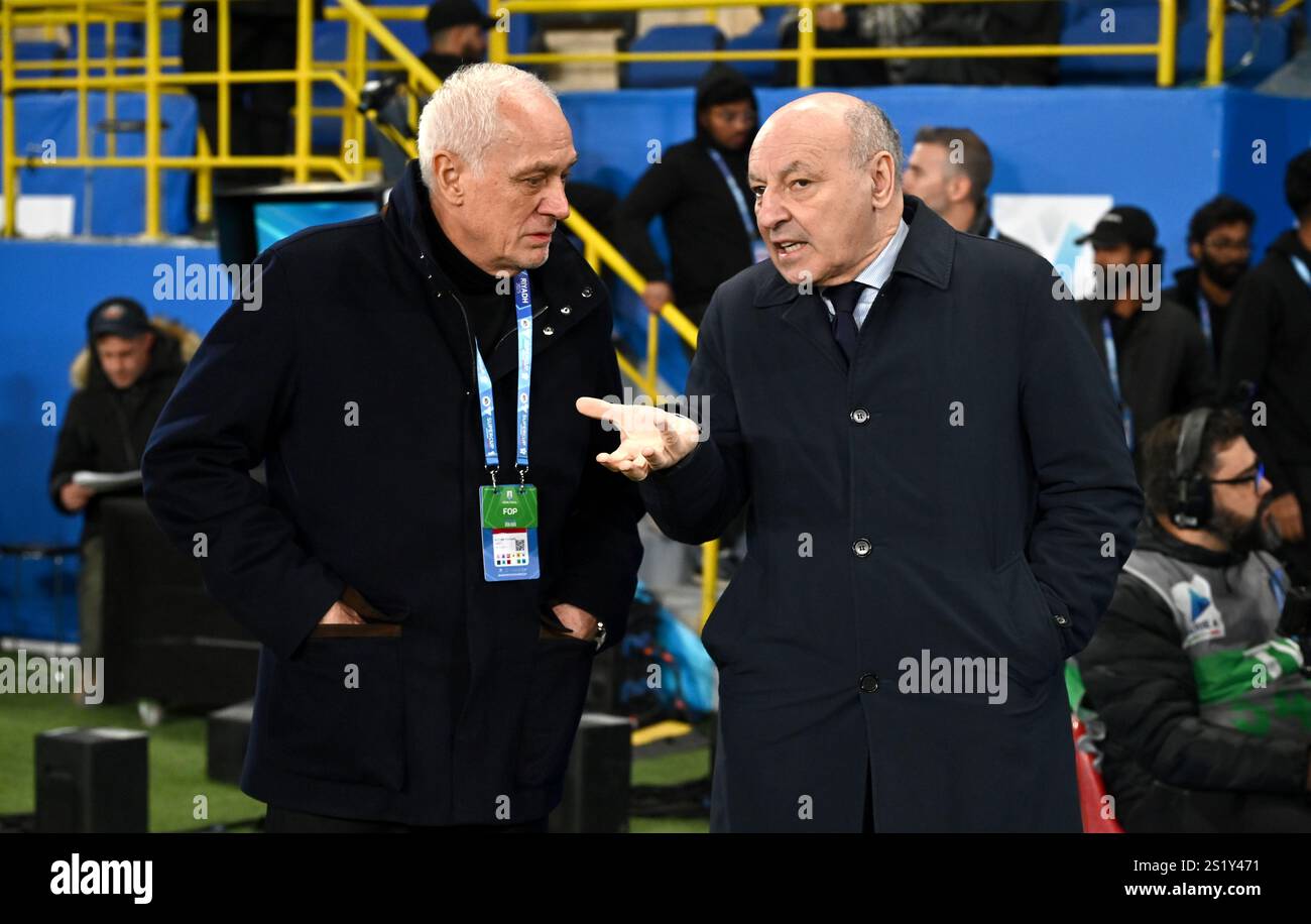 RIYADH, SAUDI ARABIA - JANUARY 02: Antonio Percassi of Atalanta BC talk ...