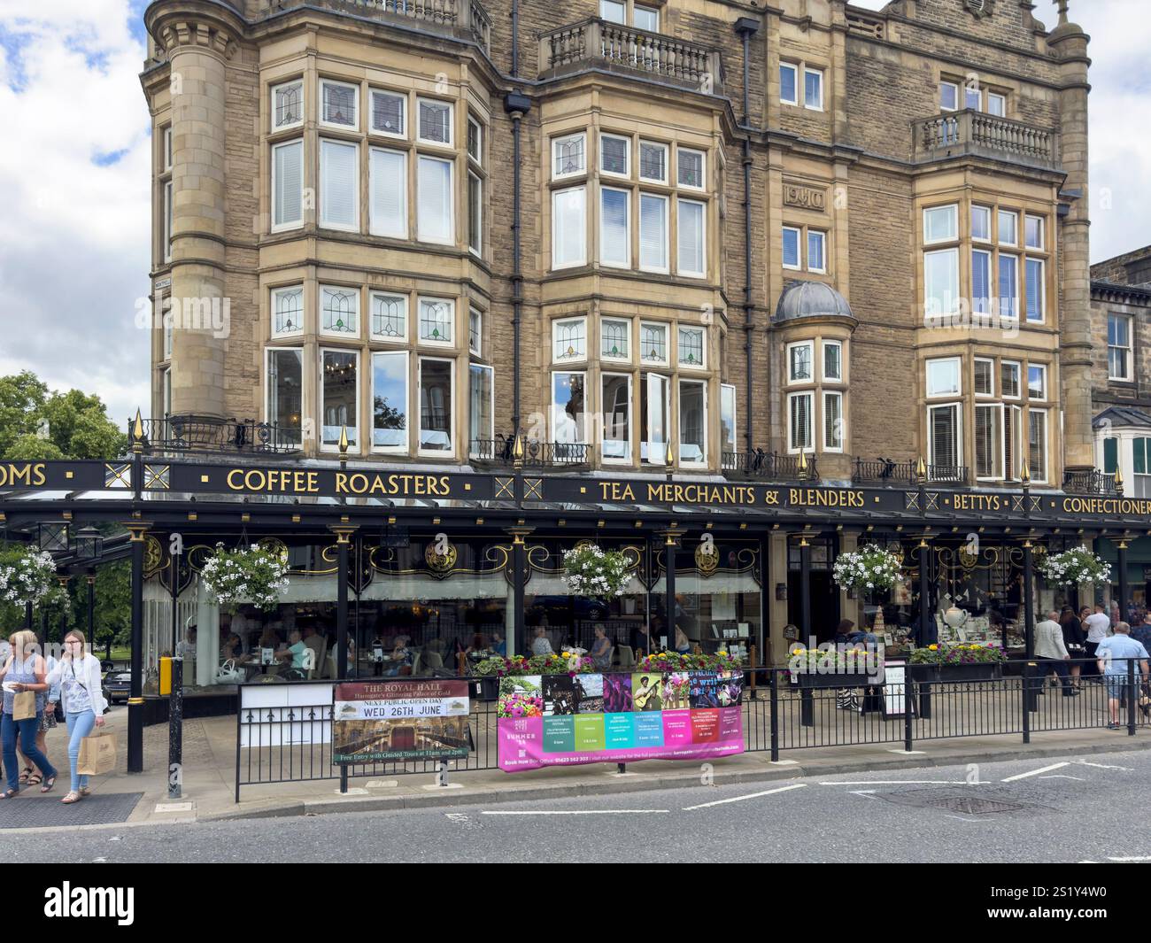 Bettys Tea Rooms, outside pavement, Harrogate, North Yorkshire, England ...