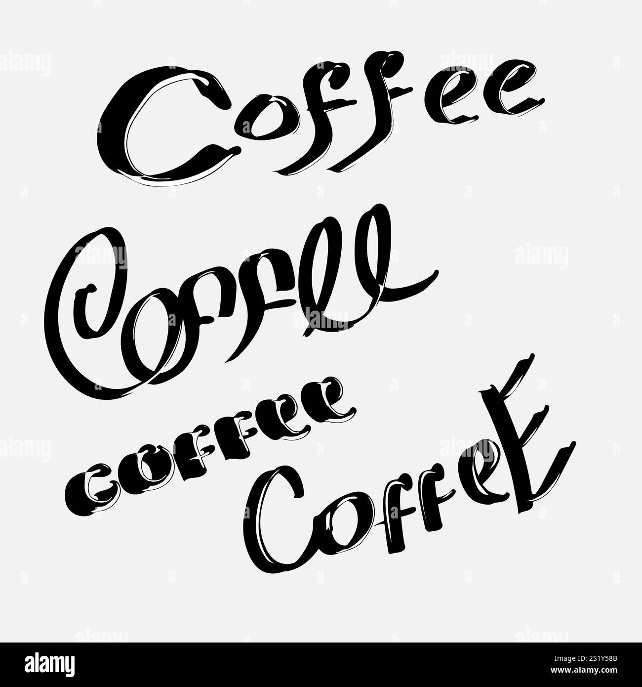 Creative handwritten logo text Black and White Stock Photos & Images ...