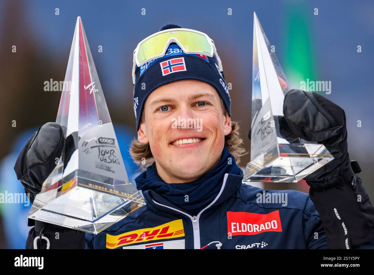 Val di Fiemme, Italy 20250105. Norway's Johannes Hosflot Klaebo won the ...