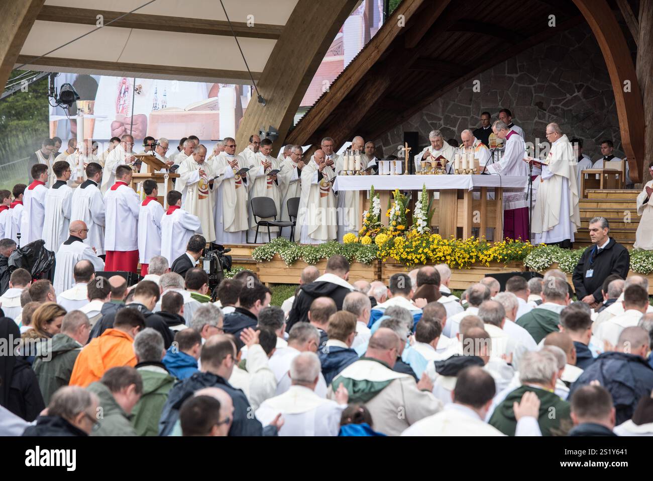 Sumuleu Ciuc, Romania - June 1, 2019: Pope Francis in a historic first ...
