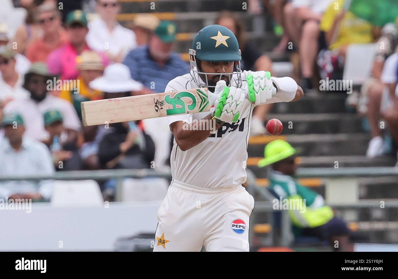Pakistan's Babar Azam bats during the third day of the second test ...